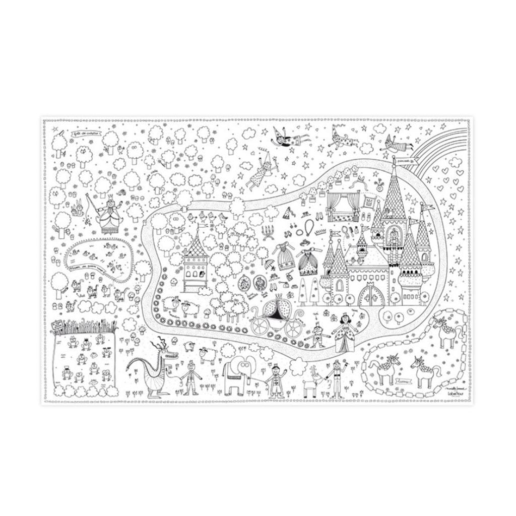 POSTER GÉANT A COLORIER - PRINCESSE | DEFIPARADES | Le magasin ...